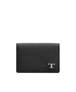 TOD'S Foldover Top Cardholder - Black