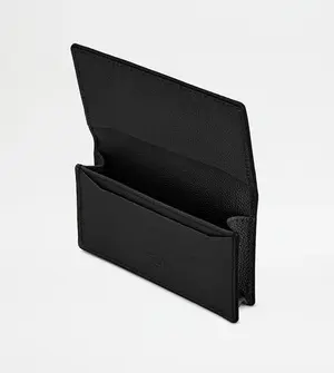 TOD'S Foldover Top Cardholder - Black