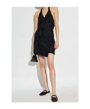 SAMSOE SAMSOE High-waist Textured Fringe Skirt