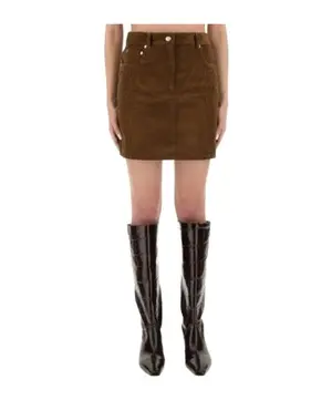 Moschino Corduroy Logo Patch Skirt
