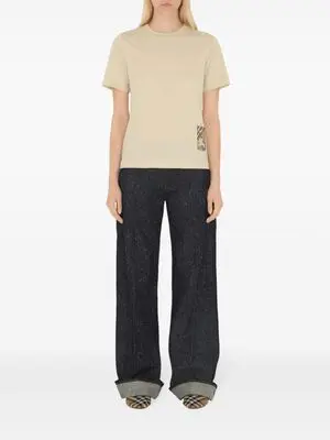 Burberry Vintage Check Patch Crewneck T-shirt - Nutmeg