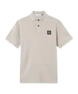 Stone Island Logo Patch Short-sleeved Polo Shirt - No