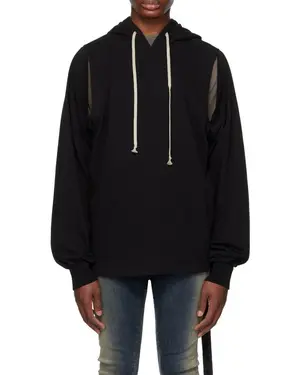 Rick Owens Jumbo Cut-out Cotton Hoodie - Black