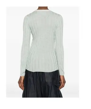 Prada Ribbed V-neck Cardigan