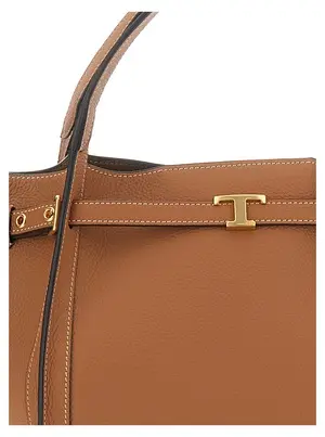 TOD'S T-plaque Top Handle Bag - Brown