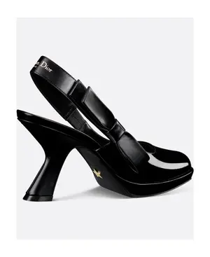 Dior Slingback Pumps With Gold Signature And Star Detail