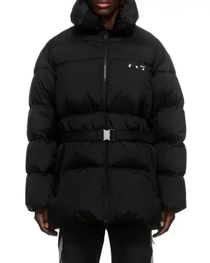 Off-White Logo Belted Puffer Jacket