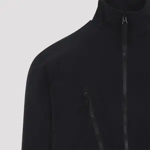 Stone Island Logo Patch Zip-up Jacket - Black