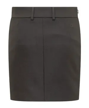 Off-White High Waist Mini Skirt With Side Slit