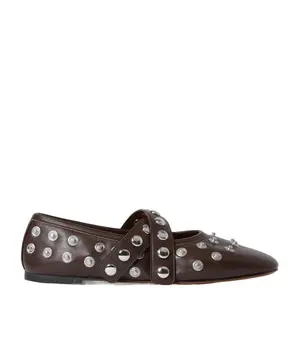 Stella McCartney Ryder Popper-studded Ballerina Flats - Mocha