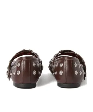 Stella McCartney Ryder Popper-studded Ballerina Flats - Mocha
