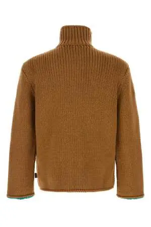Loewe Ribbed Knit Turtleneck Jumper - Tan