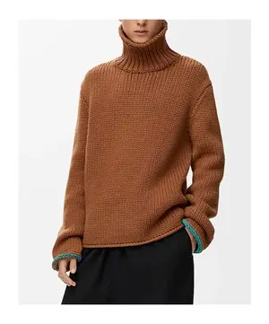 Loewe Ribbed Knit Turtleneck Jumper - Tan