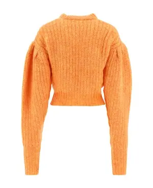 ROTATE BY BIRGER CHRISTENSEN Logo Bubble Sleeve Cropped Sweater