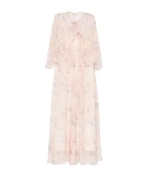 FORTE_FORTE Floral Print Maxi Dress With Cape Effect - No