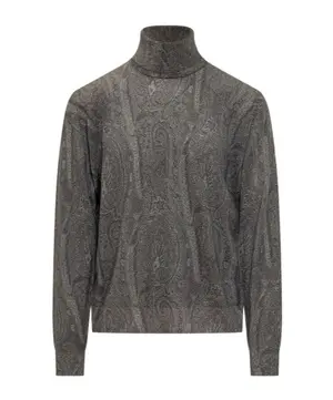 Etro Paisley Jacquard Turtleneck Jumper - Black