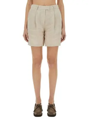 Brunello Cucinelli Darted Elasticated Waistband Wide Leg Shorts