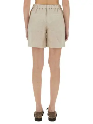 Brunello Cucinelli Darted Elasticated Waistband Wide Leg Shorts