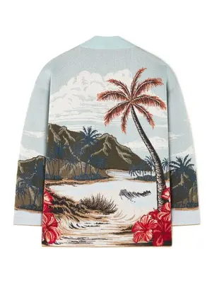 Alanui Graphic Print V-neck Cardigan - Green