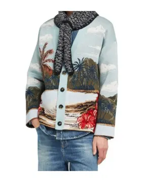 Alanui Graphic Print V-neck Cardigan - Green