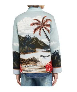 Alanui Graphic Print V-neck Cardigan - Green