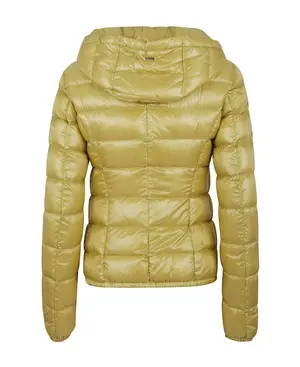 Herno Zip-up Padded Jacket With Drawcord Hood - Nude