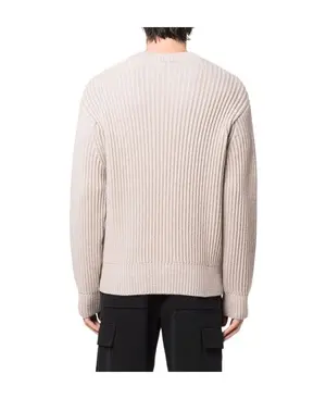 AMI Paris Ribbed-knit Crew-neck Jumper - Pink