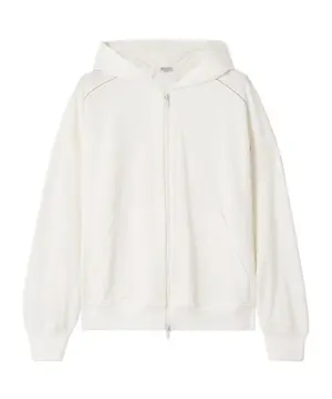 Brunello Cucinelli Monili Embellished Zip Hoodie
