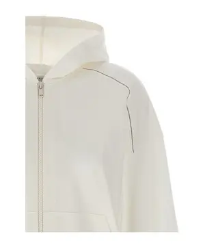 Brunello Cucinelli Monili Embellished Zip Hoodie