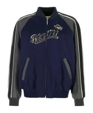 Marni Logo Flocked Zip Up Jacket