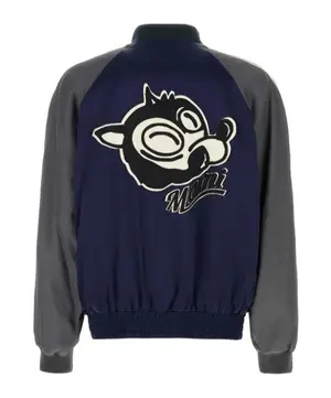 Marni Logo Flocked Zip Up Jacket