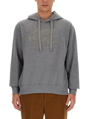 Etro Logo Printed Drawstring Hoodie