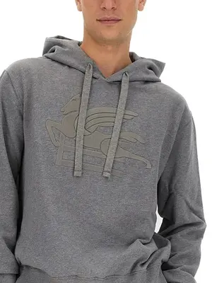 Etro Logo Printed Drawstring Hoodie