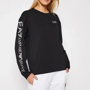 EA7 Round Neck Long Sleeve Sweater With Logo Detail