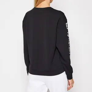 EA7 Round Neck Long Sleeve Sweater With Logo Detail