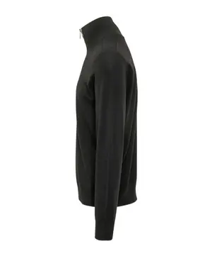 Burberry Half-zip Jumper With Check Trim - Black