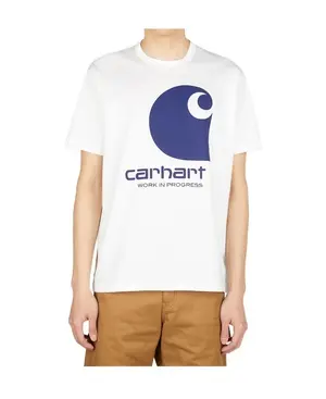 Junya Watanabe X Carhartt Printed T-shirt With Round Neck - White