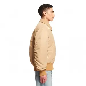 Palm Angels Long-sleeved Bomber Jacket With Embroidered Logo - Nude