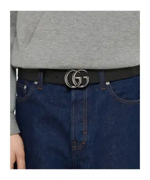 Gucci Gg Marmont Reversible Belt - Black
