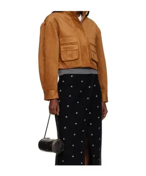 SHUSHU/TONG Stand Collar Zip Up Pocket Jacket