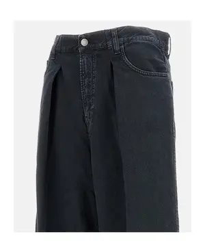 HAIKURE Pleated Wide Leg Jeans - Black