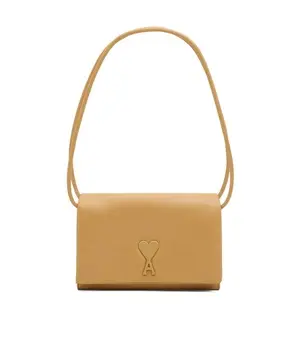 AMI Paris Voulez-vous Logo-appliqué Clutch Bag - Honey