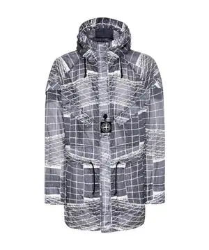 Stone Island Reflective Grid Drawstring Hooded Jacket