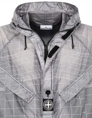 Stone Island Reflective Grid Drawstring Hooded Jacket