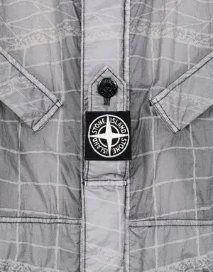 Stone Island Reflective Grid Drawstring Hooded Jacket