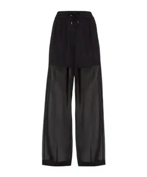 Brunello Cucinelli Organza Track Trousers - Black