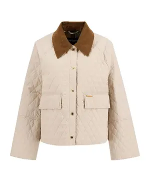 Barbour Quilted Corduroy Collar Jacket - Nude