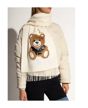 Moschino Teddy Bear-print Knitted Scarf