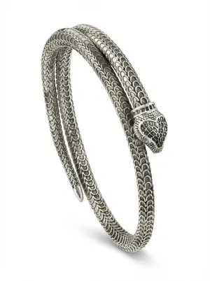 Gucci Logo Snake Bracelet - Silver