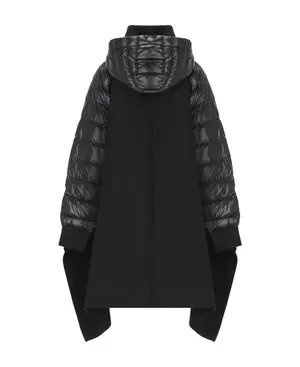 Herno Draped Hooded Coat With Asymmetric Hem
